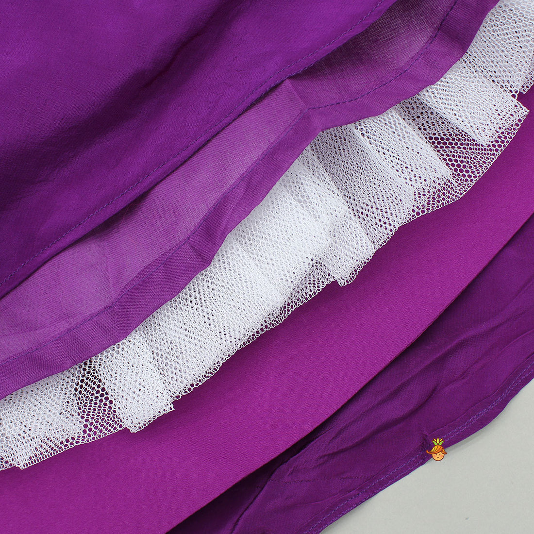 Stylish Overlap Purple Top And Layered Lehenga